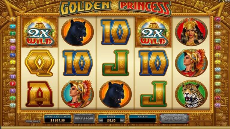 Hromada zlata s Golden Princess od Microgaming