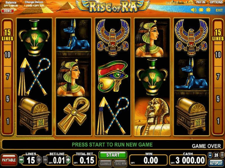Recenze slotu Rise of Ra - získejte jackpot až 10 000 mincí!